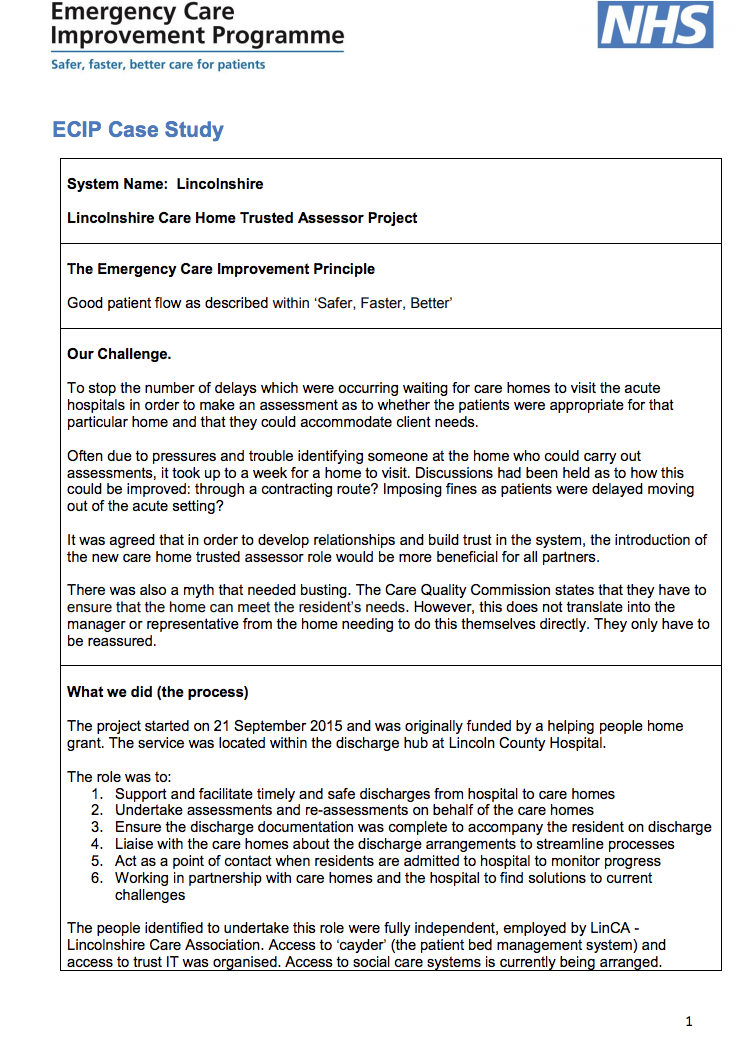 ECIST Case Study - Lincolnshire Care Home Trusted Assessor Project ...