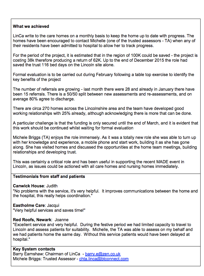 ECIST Case Study - Lincolnshire Care Home Trusted Assessor Project ...
