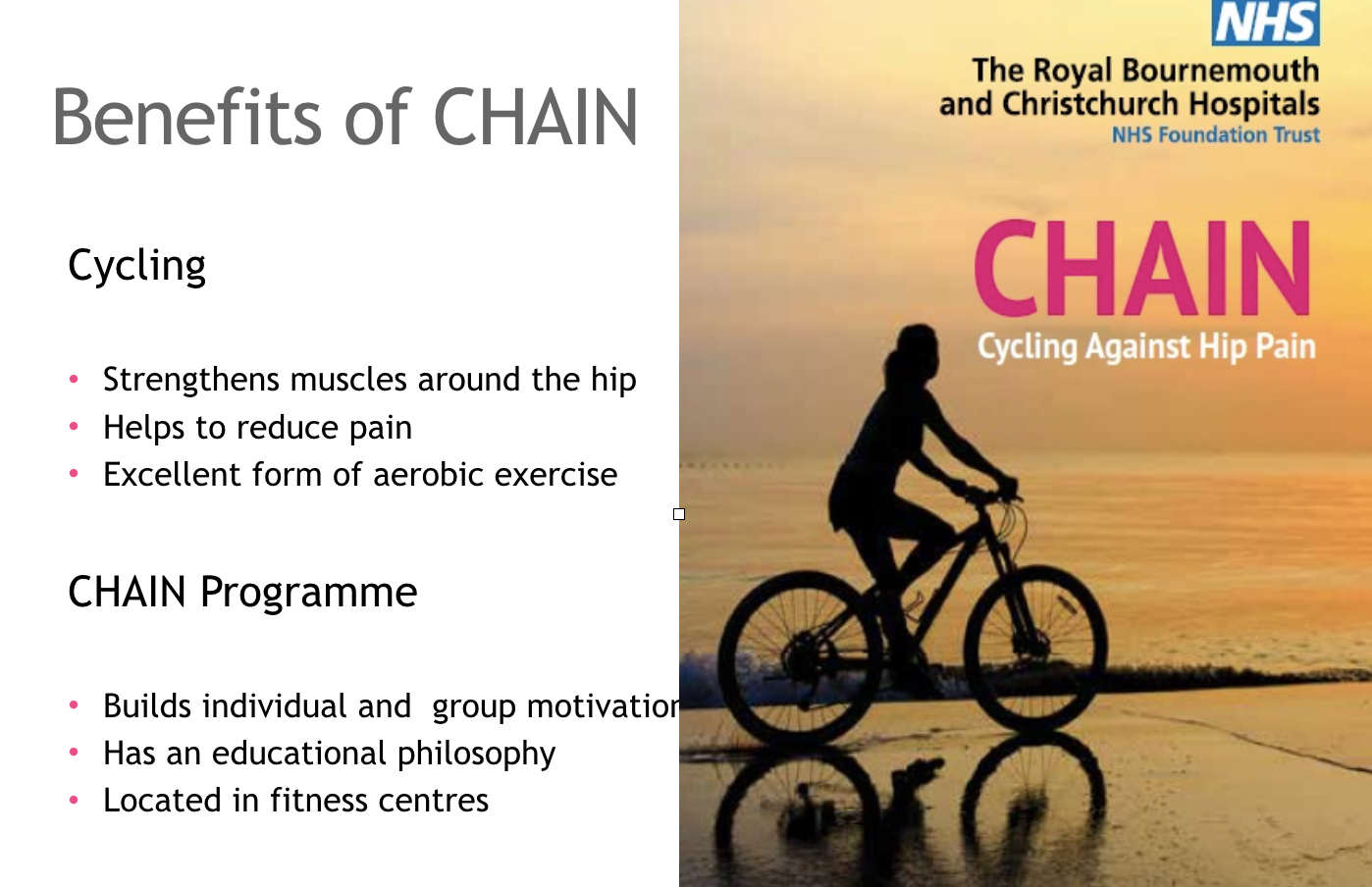 CHAIN: Managing hip pain to improve health and wellbeing to avoid hip ...