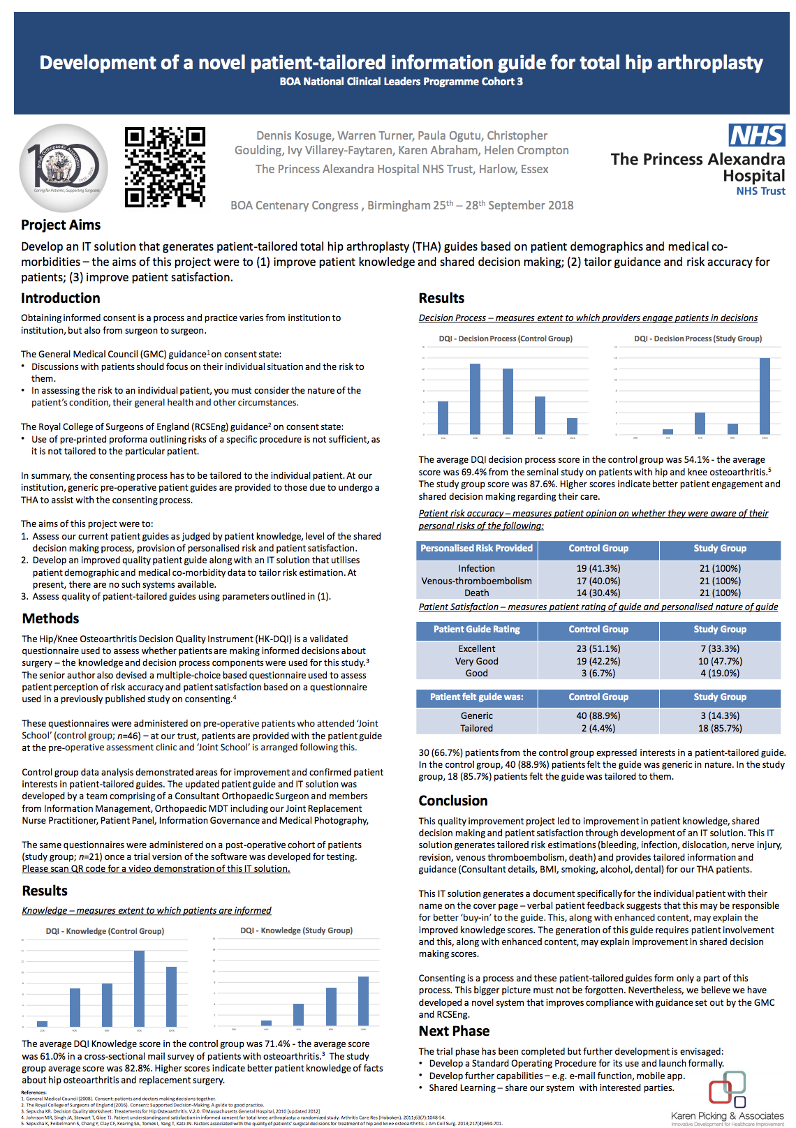 PAHT - BOA Poster 2018 - personalised risk calulation for hip surgery ...