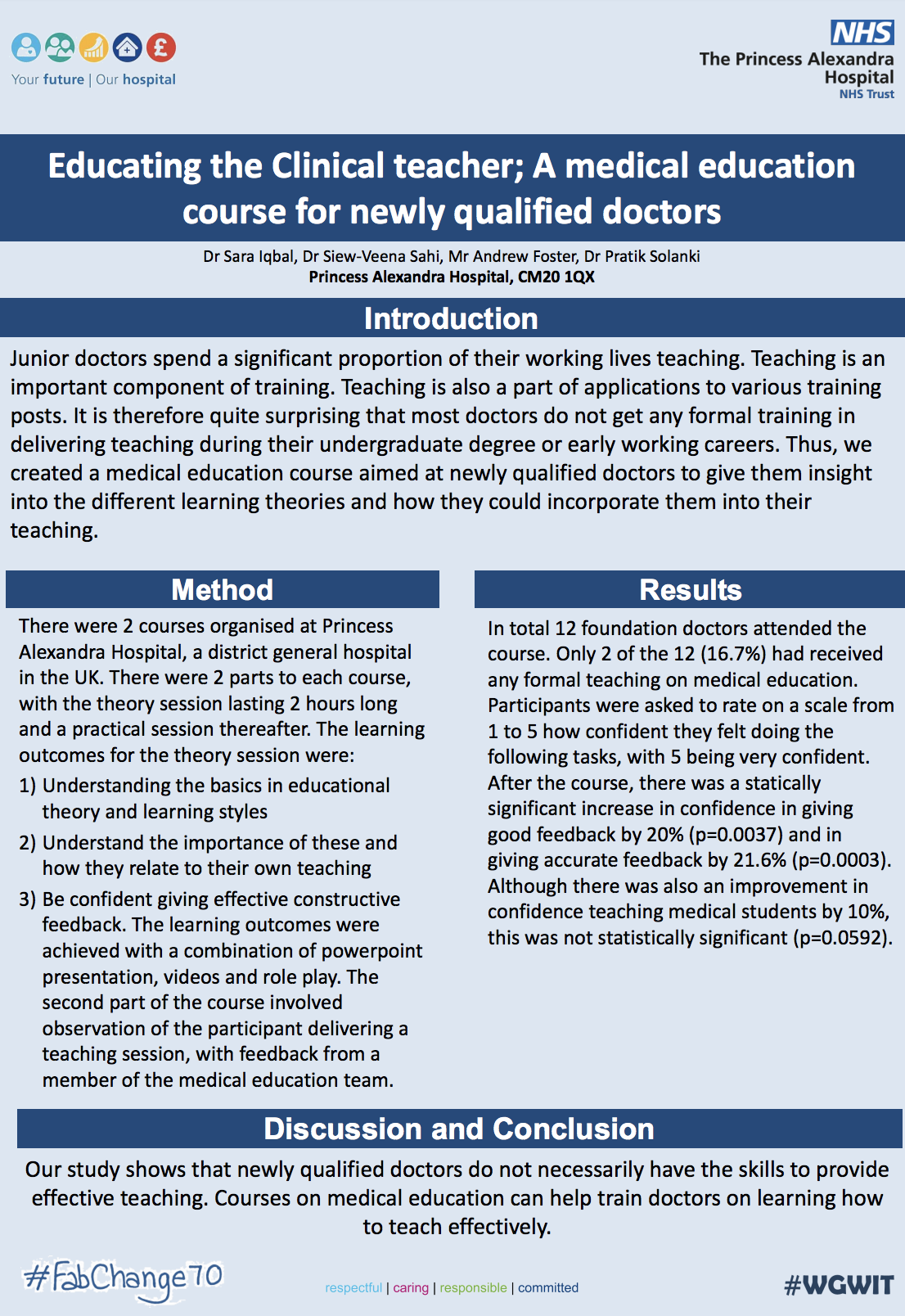 PAHT - Educating the Clinical teacher; A medical education course for ...