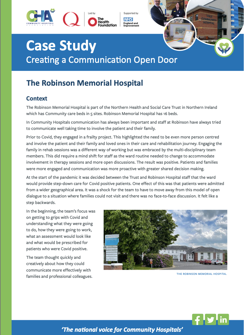 Creating a communication open door | Fab NHS Stuff
