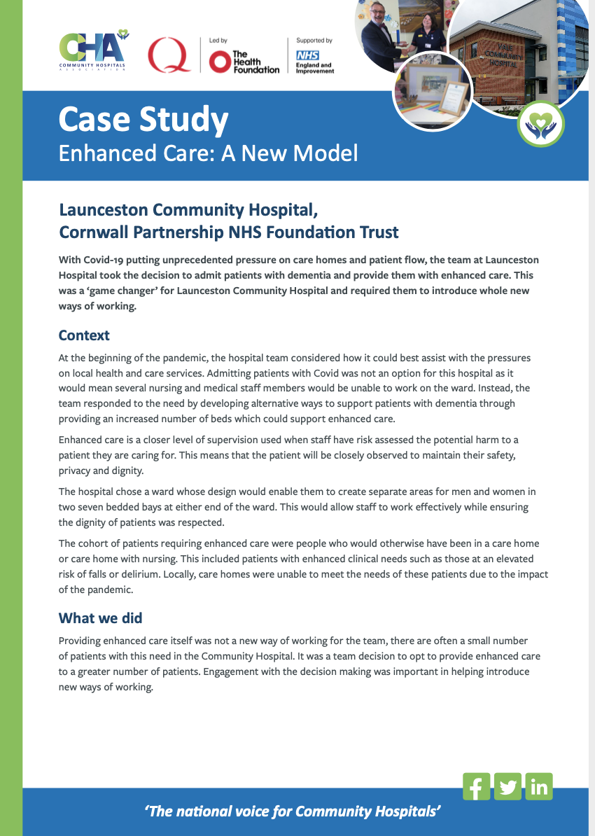 Enhanced Care - a new model | Fab NHS Stuff