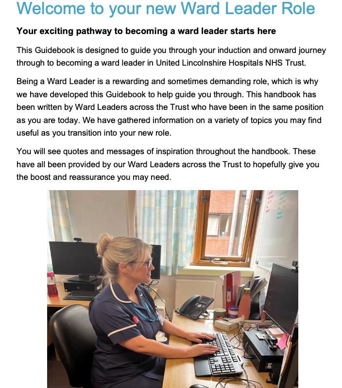 Ward Leaders Guidebook | Fab NHS Stuff