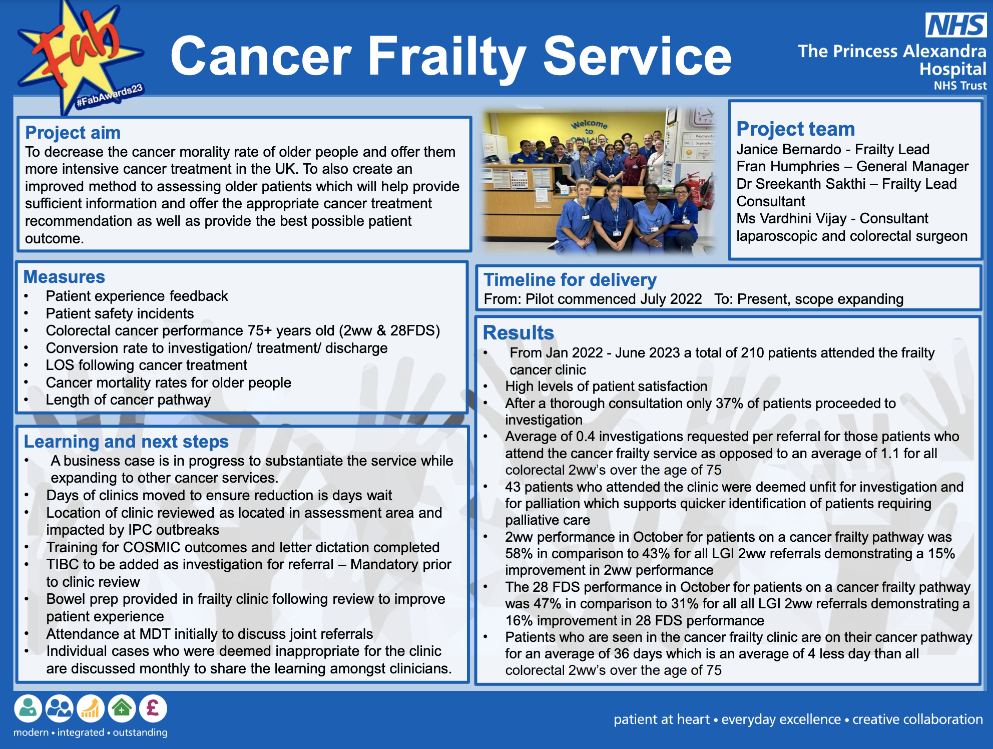 Cancer Frailty Service | Fab NHS Stuff
